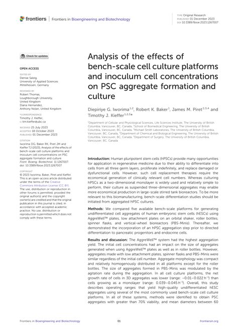 Pdf Analysis Of The Effects Of Bench Scale Cell Culture Platforms And