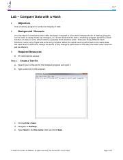 1 2 1 3 Lab Compare Data With A Hash Docx Lab Compare Data With A Hash Objectives 1 Use A