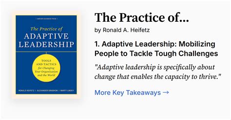 The Practice Of Adaptive Leadership Summary Quotes Faq Audio