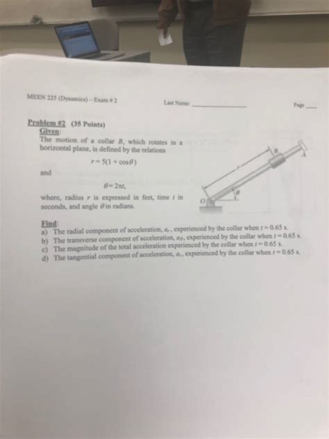 Solved Meen 225 Dynamics Exam 2 Last Name Page Problem 35