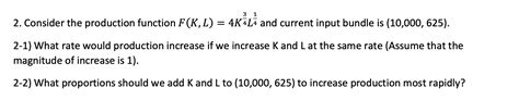 solved consider the production function f k l 4k34l14 ﻿and