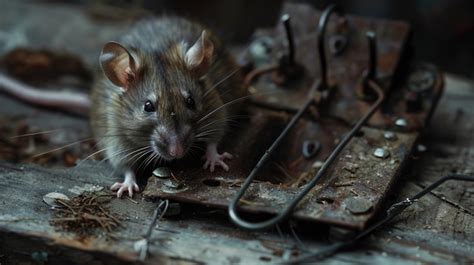 A Rat Caught In A Mousetrap Caution Advised For Handling Pests