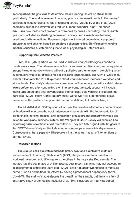 The Relationship Between Workload And Burnout Among Nurses 1741 Words Essay Example
