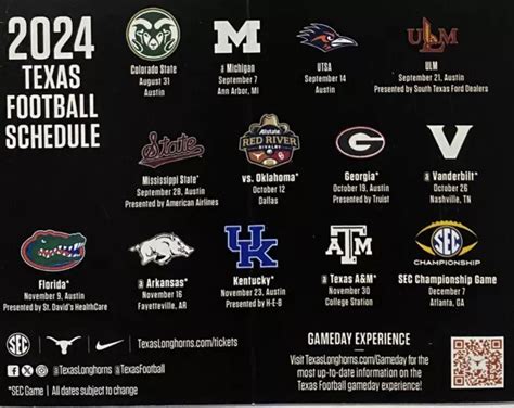 Texas Longhorns Football Schedule 2024 Cori Merola