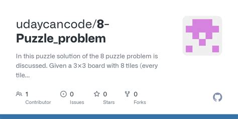 Github Udaycancode8 Puzzleproblem In This Puzzle Solution Of The 8