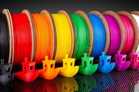 Row Of Colorful 3d Printing Filament Pla Material On Environmentally