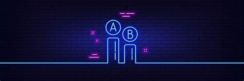 Ab 테스트 라인 아이콘입니다 Ui 테스트 차트 기호입니다 네온 광광선 효과 벡터 0명에 대한 스톡 벡터 아트 및 기타 이미지