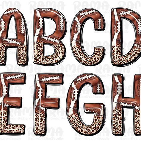 Football Number Font Png Etsy