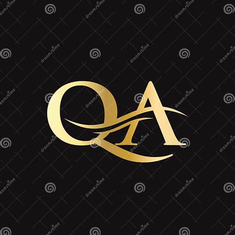 qa logo design vector swoosh letter qa logo design stock vector