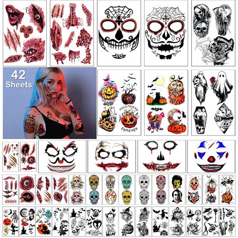 Metuu 112 Sheets Half Arm Tattoo And Halloween India Ubuy