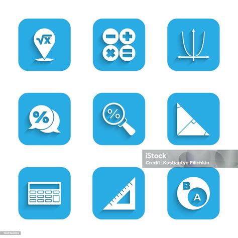 백분율로 돋보기 설정 하위 집합 수학 B의 하위 집합 각도 이등분선 삼각형 계산기 할인 태그 그래프 일정 차트 다이어그램 및 제곱근 X 글리프 아이콘 벡터 가격에 대한 스톡
