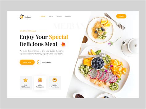 Restaurant Web Header By Manowar On Dribbble