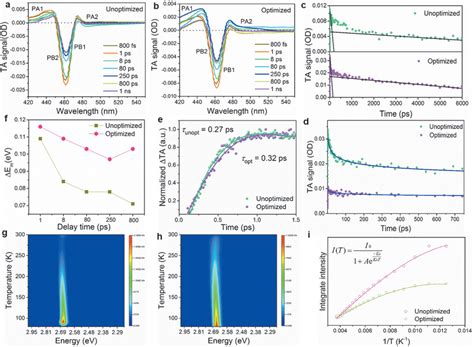 the dynamics characterization a the fs‐ta spectra at different delay