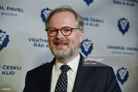 Czech Prime Minister Petr Fiala Seen At The Campaign Headquarter Of
