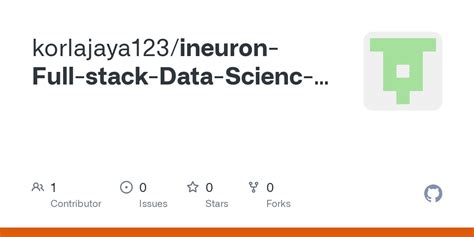 github korlajaya123 ineuron full stack data scienc program