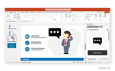 Insert Icon To Speech Bubble Powerpoint Slidemodel