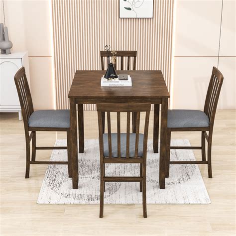 Lark Manor Desern 5 Piece Dining Set Counter Height Square Dining