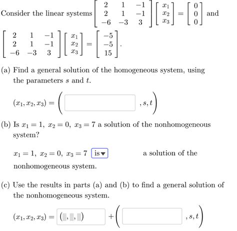 Solved Consider The Linear Systems Chegg