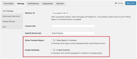 Form Settings WeForms Pro