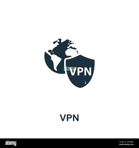 Vpn Icon Monochrome Simple Cyber Security Icon For Templates Web Design And Infographics Stock