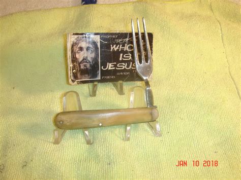 Antique German Made Folding Fork Bone Scales VINTAGE COLLECTABLE KNIVES