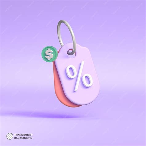판매 할인 쿠폰 태그 아이콘 격리 된 3d 렌더링 그림 무료 Psd 파일