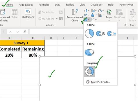 how to create fragmented circular progress chart in excel