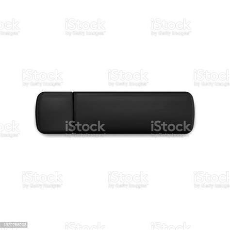 Usb 플래시 드라이브 블랙 닫기 사실적인 메모리 휴대용 장치벡터 그림은 흰색 배경에 격리 개인 장식품에 대한 스톡 벡터 아트