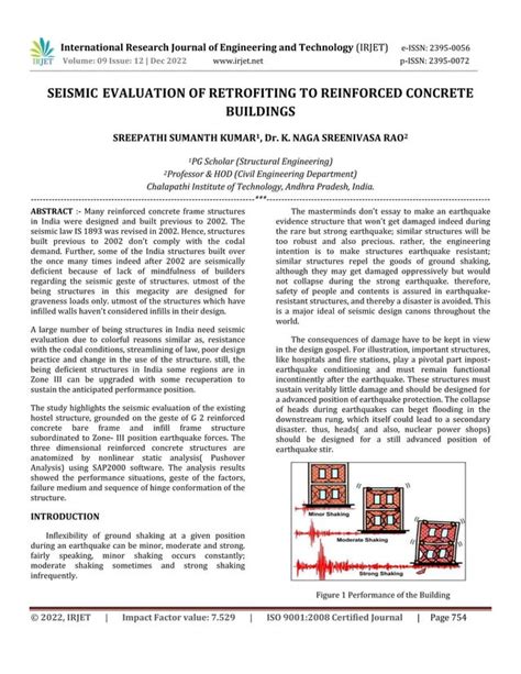 Seismic Evaluation Of Retrofiting To Reinforced Concrete Buildings Pdf