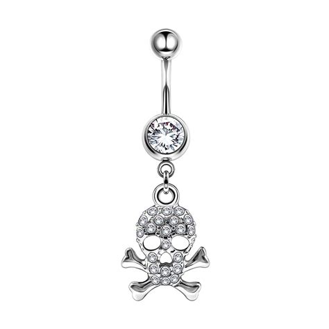 Stainless Steel Danging Belly Button Rings 16g 38 10mm 8mm Clear
