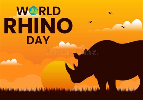World Rhino Day Vector Illustration On 22 September For Lovers And