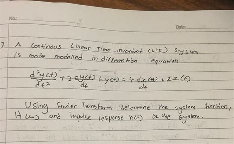Solved 7 ﻿a Continous Linear Time Invariant Ltl ﻿system Is