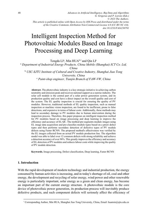 Pdf Intelligent Inspection Method For Photovoltaic Modules Based On Image Processing And Deep