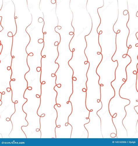 Linee Ondulate Modello Senza Cuciture Con I Cicli Illustrazione Disegnata A Mano Di Vettore Per