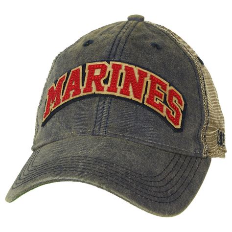 Usmc Arched Semper Fi Vintage Trucker Hat Navy Blue — 7 62 Design