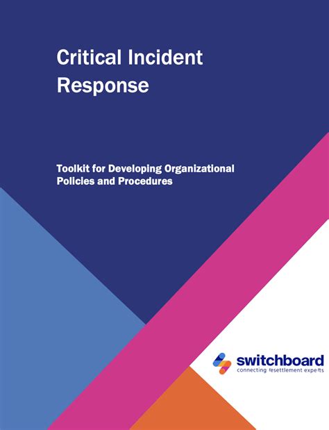 Critical Incident Response Toolkit For Developing Organizational Policies And Procedures