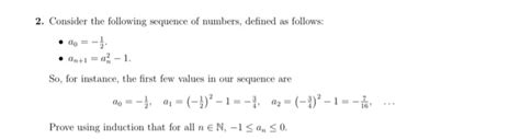 Solved Consider The Following Sequence Of Numbers Chegg