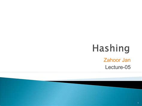 Advance Algorithm Hashing Lec Ii Ppt