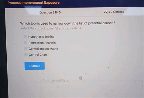 Process Improvement Exposure Question Studyx