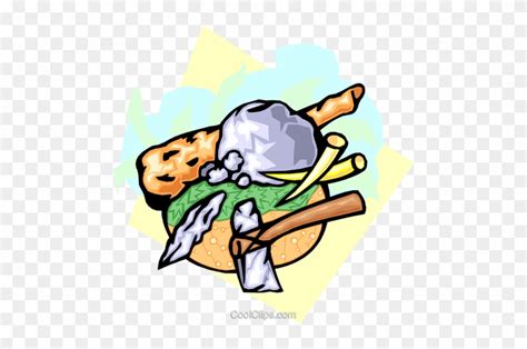 Clipart Caveman Using Tools