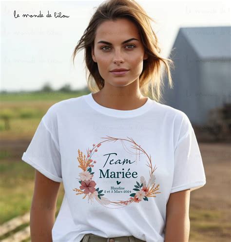 T shirt personnalisé EVJF Team Bride Le Monde de Bibou