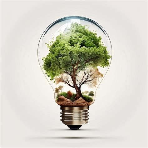 Premium Photo A Light Bulb With A Tree Inside It