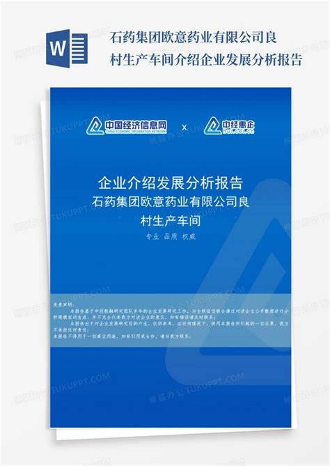 石药集团欧意药业有限公司良村生产车间介绍企业发展分析报告Word模板下载 编号lgenomoj 熊猫办公