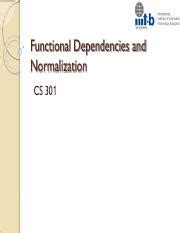 Understanding Functional Dependencies And Normalization In Course Hero