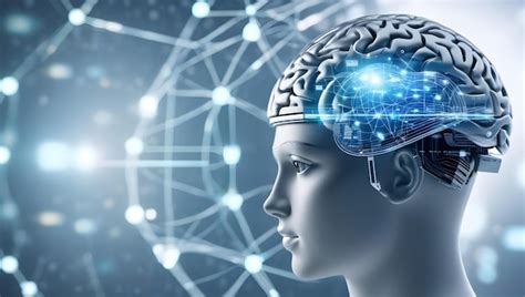 Premium Photo Closeup Of Brain Combined Or Merging With Technology