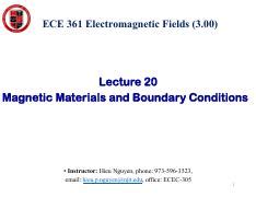 ECE Lecture Pdf ECE Electromagnetic Fields Lecture Magnetic Materials And