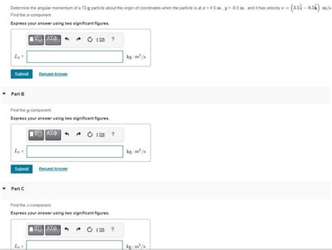 Solved Determine The Angular Momentum Of A G Particle Chegg