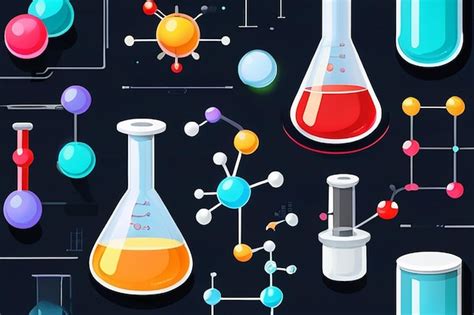Premium Photo Lab Corner With Molecular Models Vector Flat Style