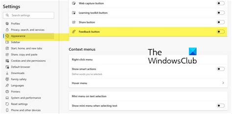 How To Remove Send Feedback Button In Microsoft Edge