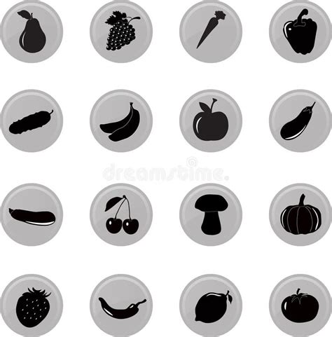 Vegetables Froot Icon Set Vector Stock Vector Illustration Of Coconut Natural 82639952